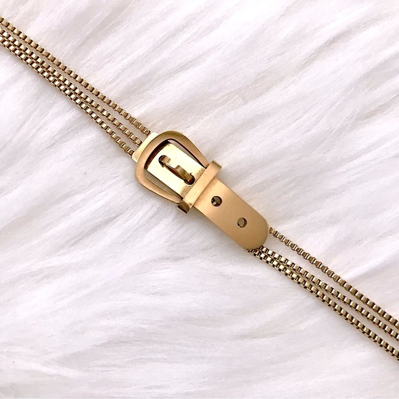 Vintage | Jewelry | 45guc 18k Plated Stainless Steel Belt Buckle ...